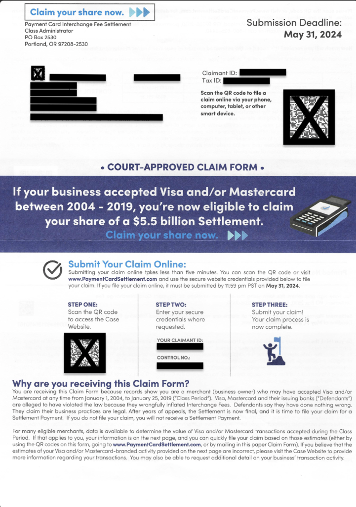 How to claim your share of the $5.5 billion payment card settlement ...